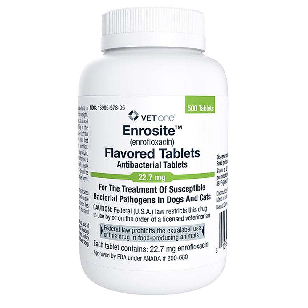 Enrosite (Enrofloxacin) Flavored Tablets 22.7mg (500 count) | On Sale ...