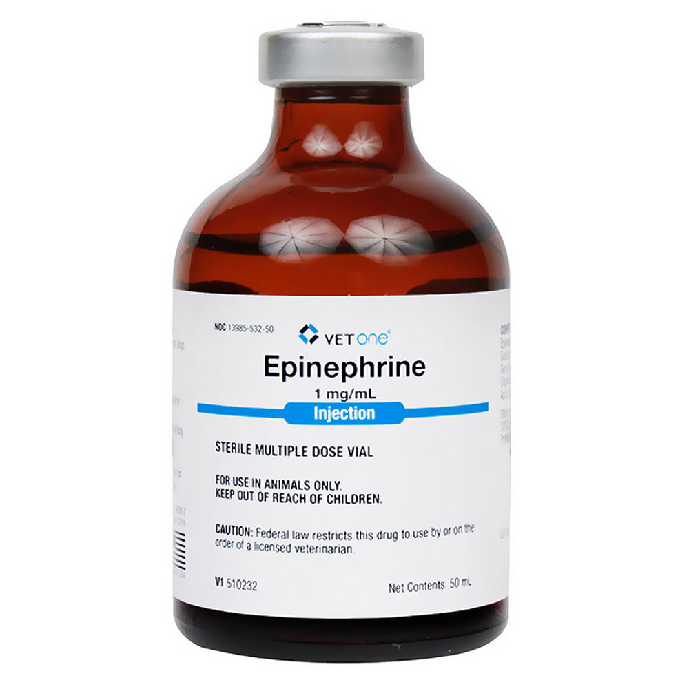 Epinephrine for Animals - Injection 1:1000, Sterile Multi Dose Vial (50 ...