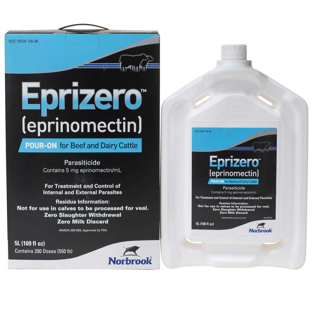 Eprizero (Eprinomectin) Pour-On for Beef and Dairy Cattle, 5 Liter | On ...