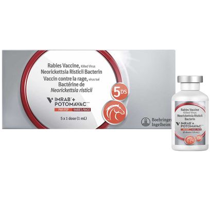 Equine Potomavac + Imrab Vaccine, Killed Virus, 5 x 1mL | On Sale ...