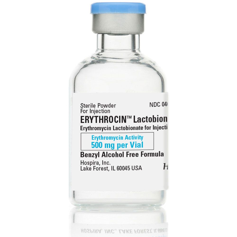 Erythromycin Lactobionate for Injection, 500-mg per Vial, 10-mL | On ...