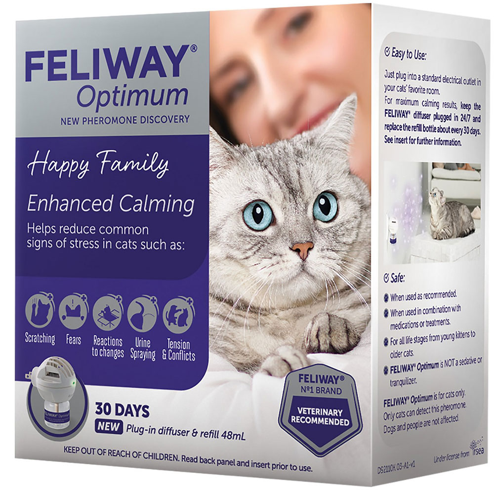 FELIWAY Optimum Enhanced Calming Pheromone Cat Diffuser Kit | On Sale ...