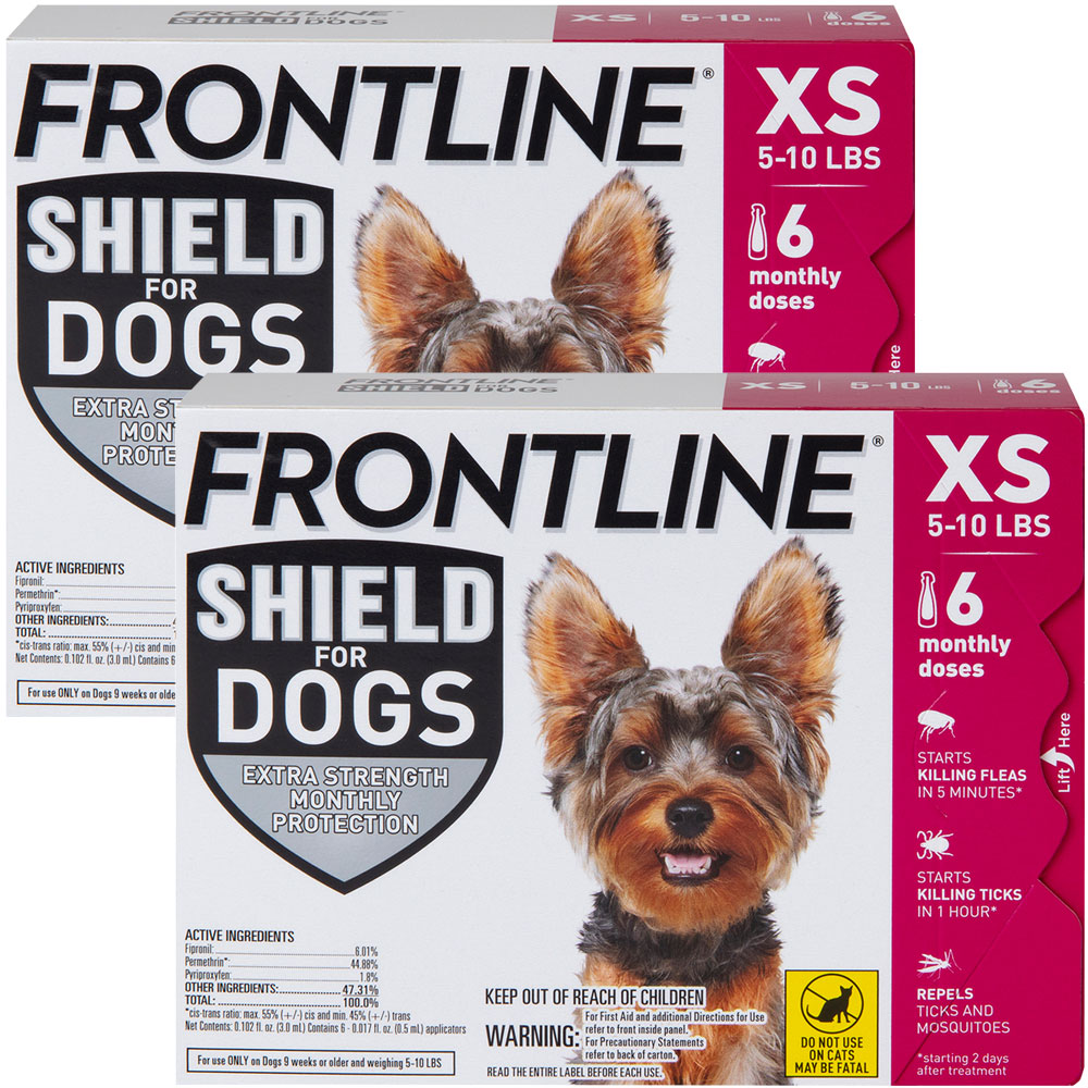 Frontline Shield Flea & Tick Treatment for Extra Small Dogs, 5 - 10 lbs ...
