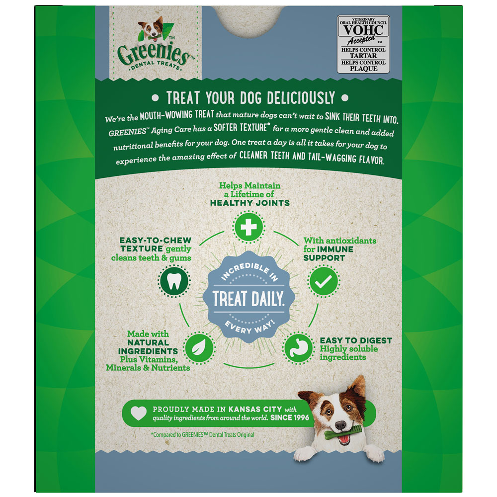 Greenies Aging Care Dental Chews Dog Treats - Petite 27oz (45 Bones ...