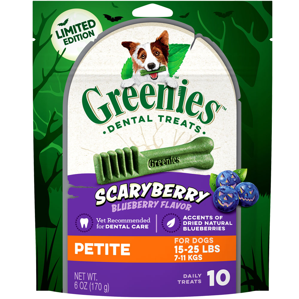 Greenies ScaryBerry Blueberry Flavor Halloween Dental Chew Dog Treat ...