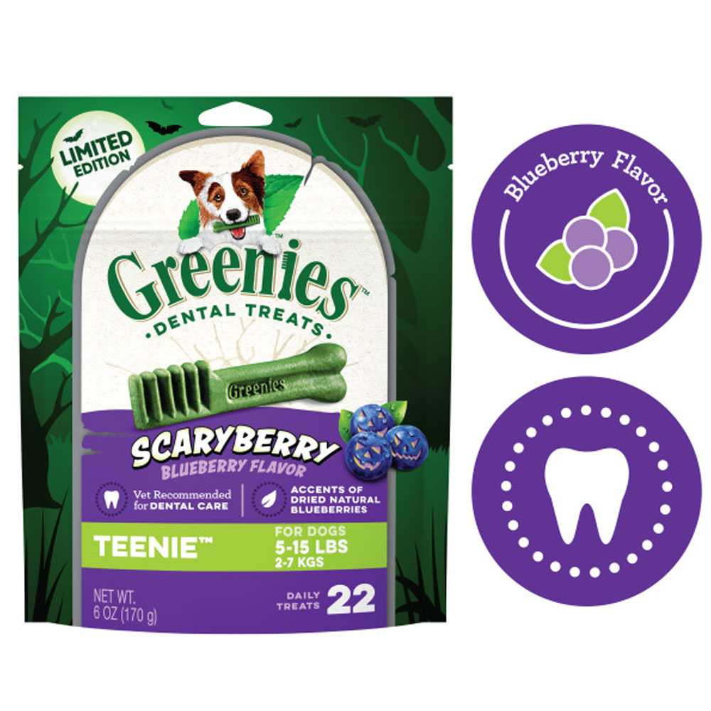 Greenies ScaryBerry Blueberry Flavor Halloween Dental Chew Dog Treat ...