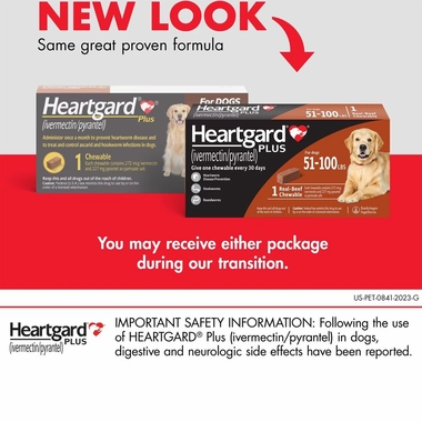 Heartgard Plus Brown for Dogs 51-100 lbs (1 Chew) | Free Shipping* | EP Rx