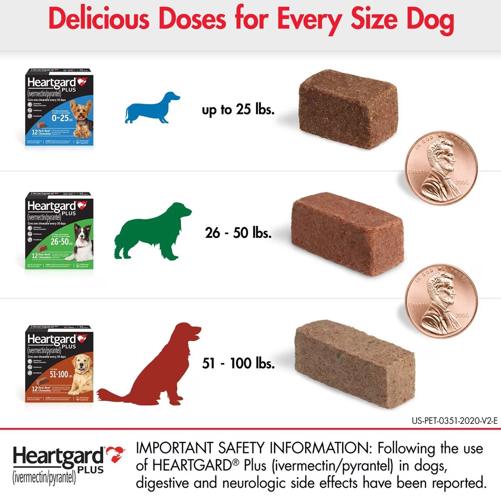 Heartgard Plus Brown for Dogs 51-100 lbs (6 Chews) | Free Shipping* | EP Rx