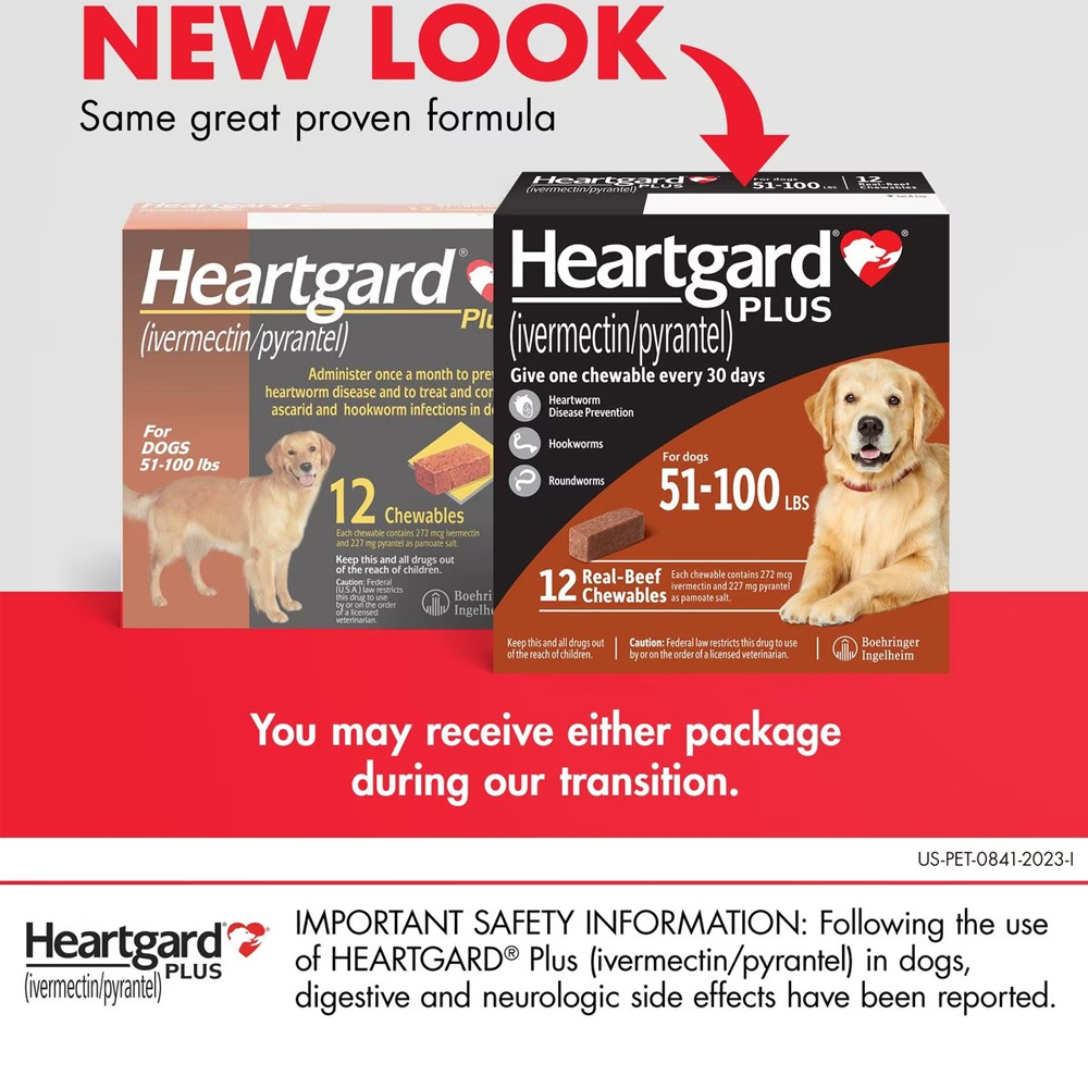 Heartgard Plus Brown for Dogs 51-100 lbs (12 Chews) | Free Shipping ...