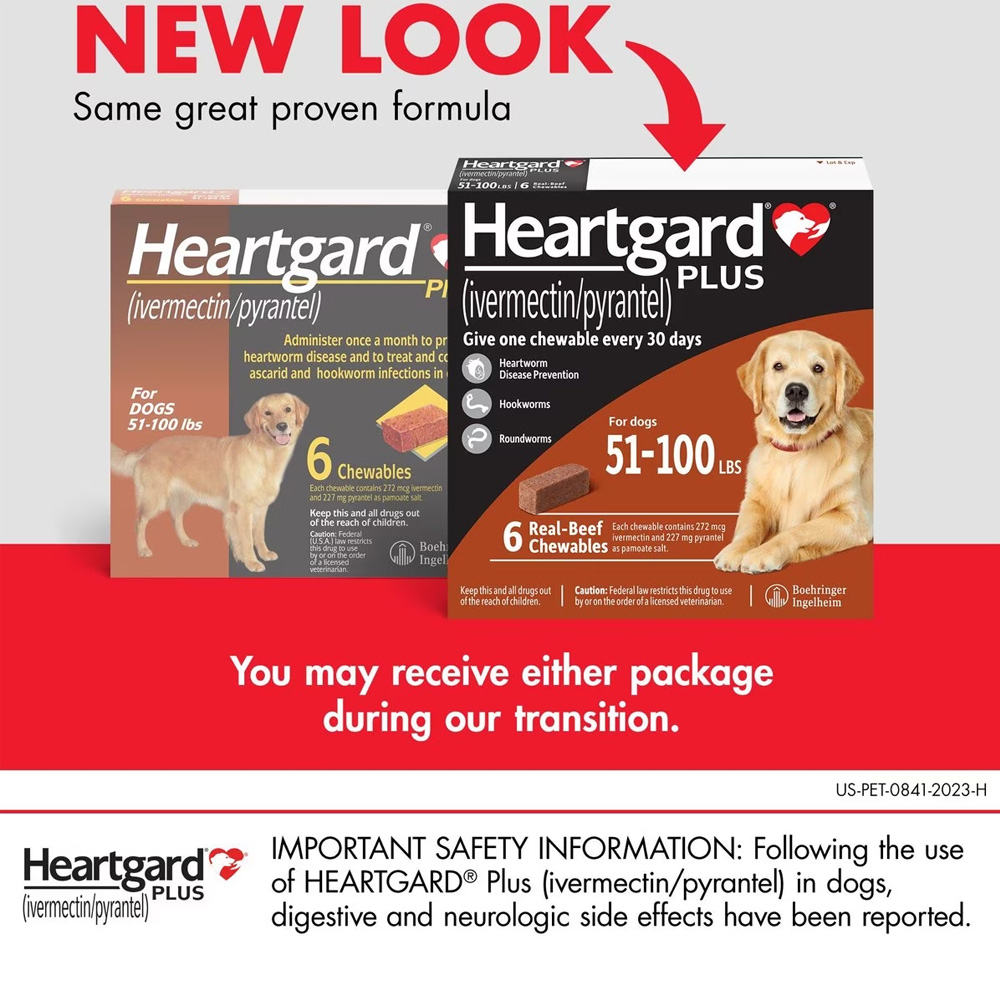 Heartgard Plus Brown for Dogs 51-100 lbs (6 Chews) | Free Shipping* | EP Rx