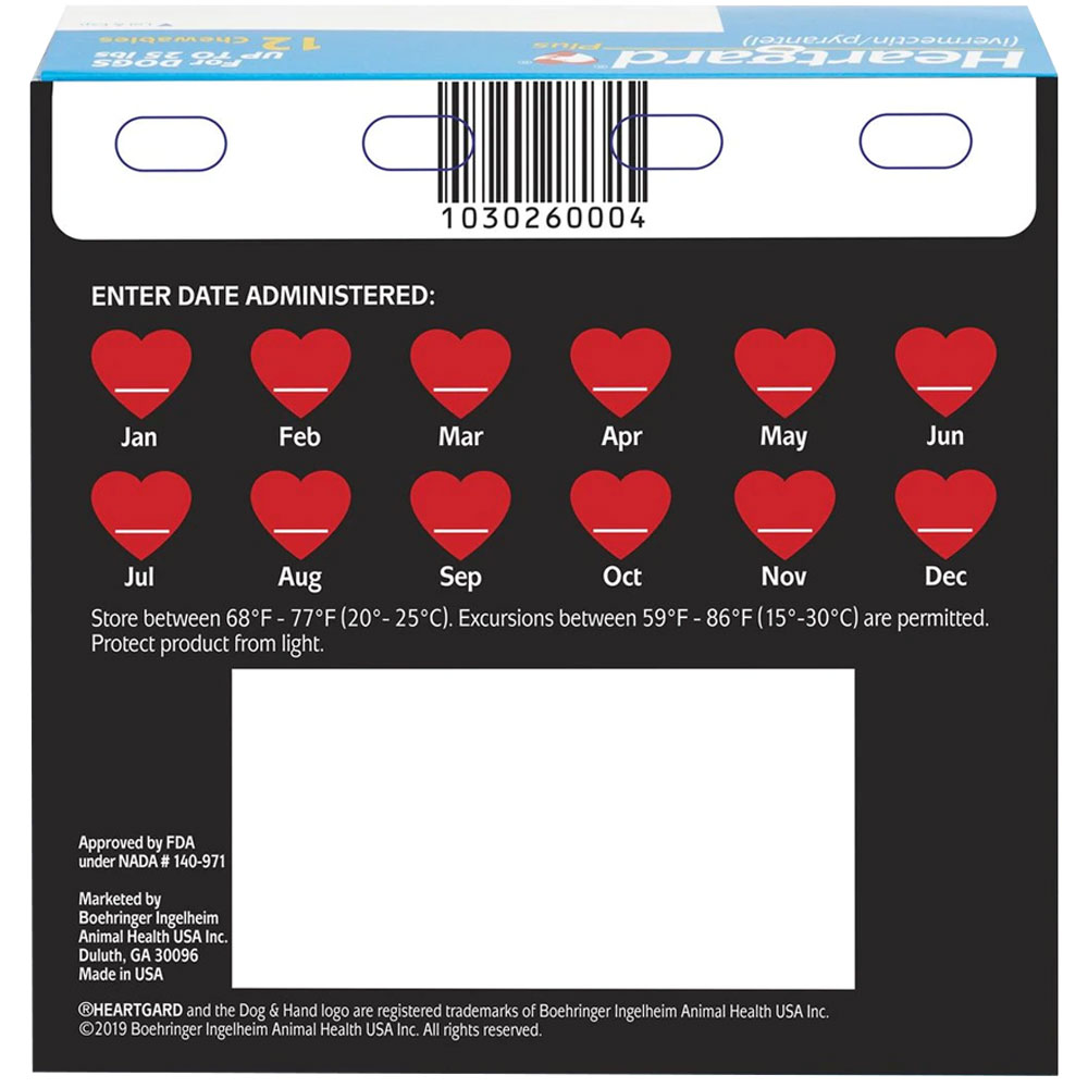 Heartgard Plus Blue for Dogs Up to 25 lbs (12 Chews) | Free Shipping*