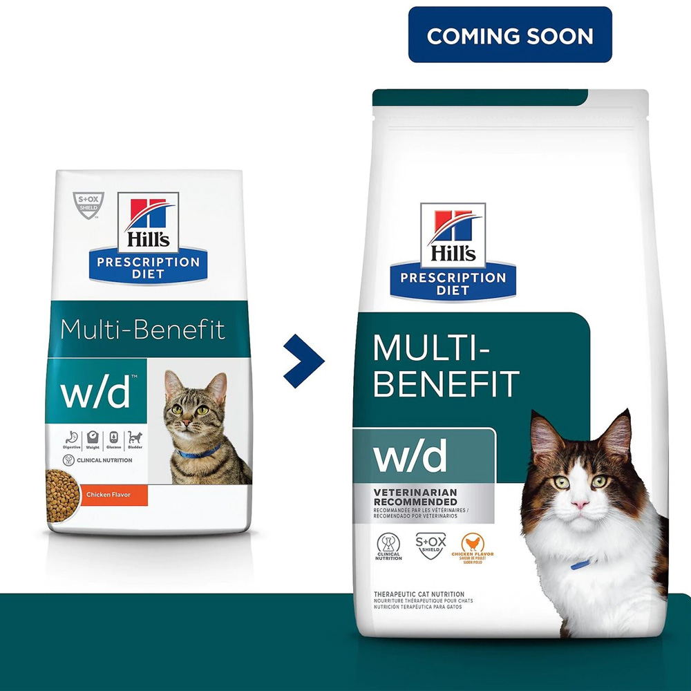 Hill's Prescription Diet w/d Multi-Benefit with Chicken Dry Cat Food, 4 ...