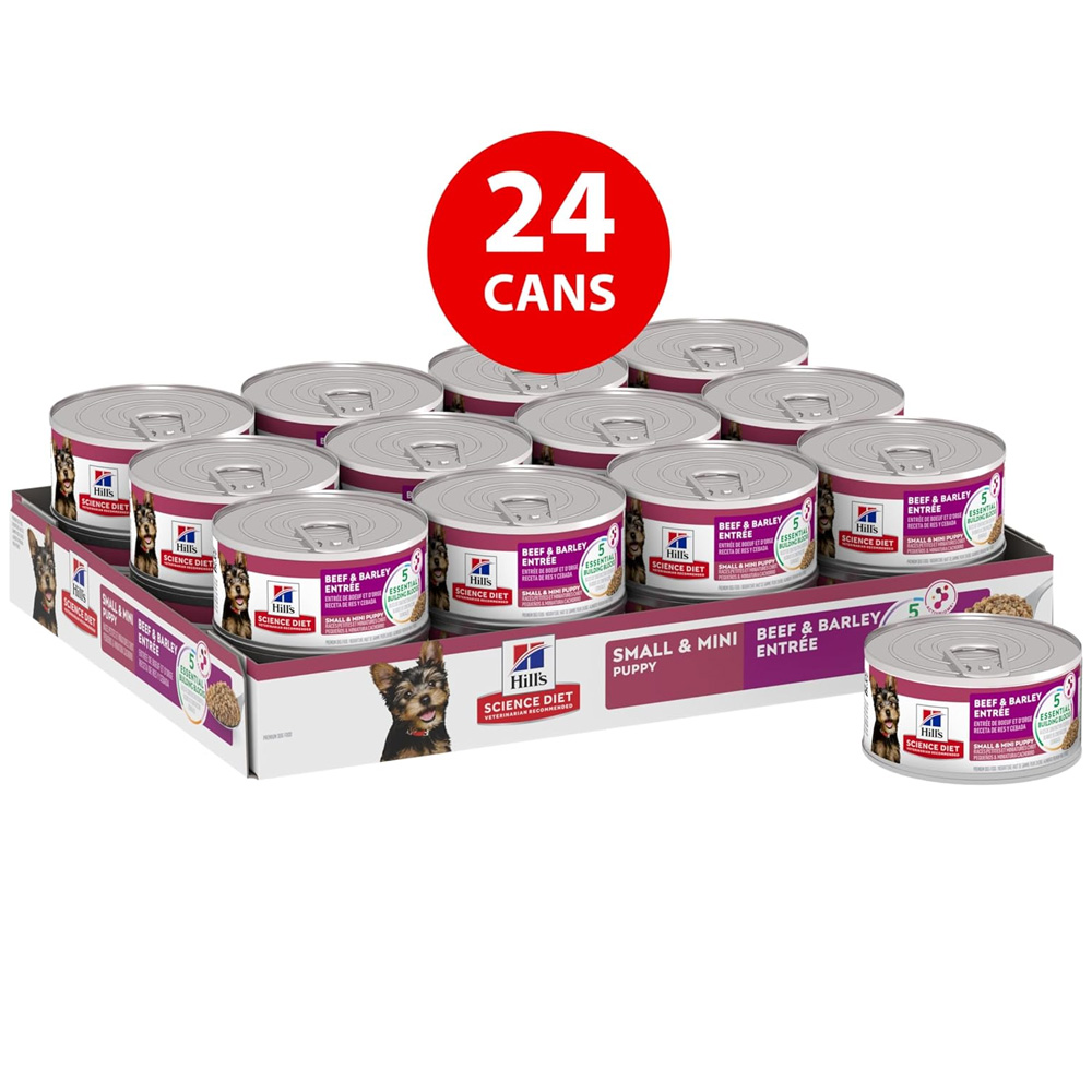 Hill's Science Diet Puppy Small & Mini Beef & Barley Entrée Canned Dog ...