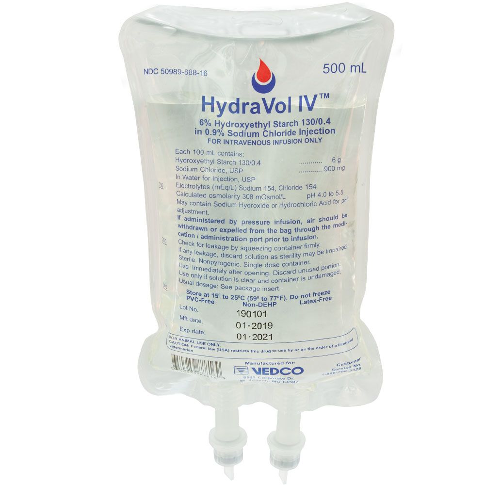 HydraVol IV 6% Hydroxyenthyl Starch 130/0.4 in 0.9% Sodium Chloride ...