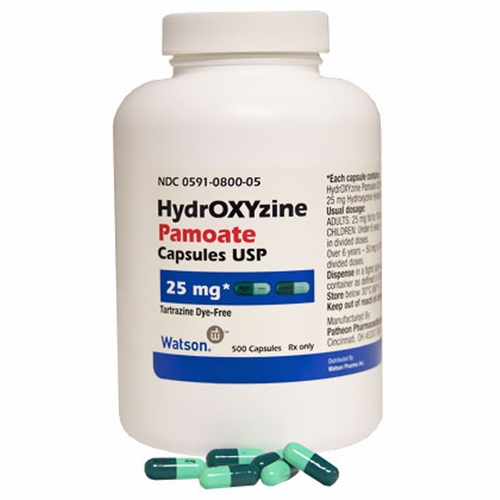Hydroxyzine Pamoate 25mg per capsule Free Shipping EPrx