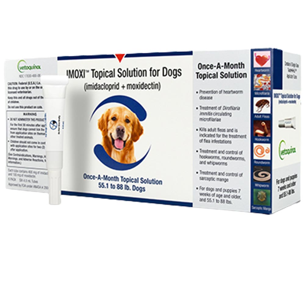 Imoxi Topical Solution (imidacloprid + moxidectin) for Dogs - 55.1-88 ...