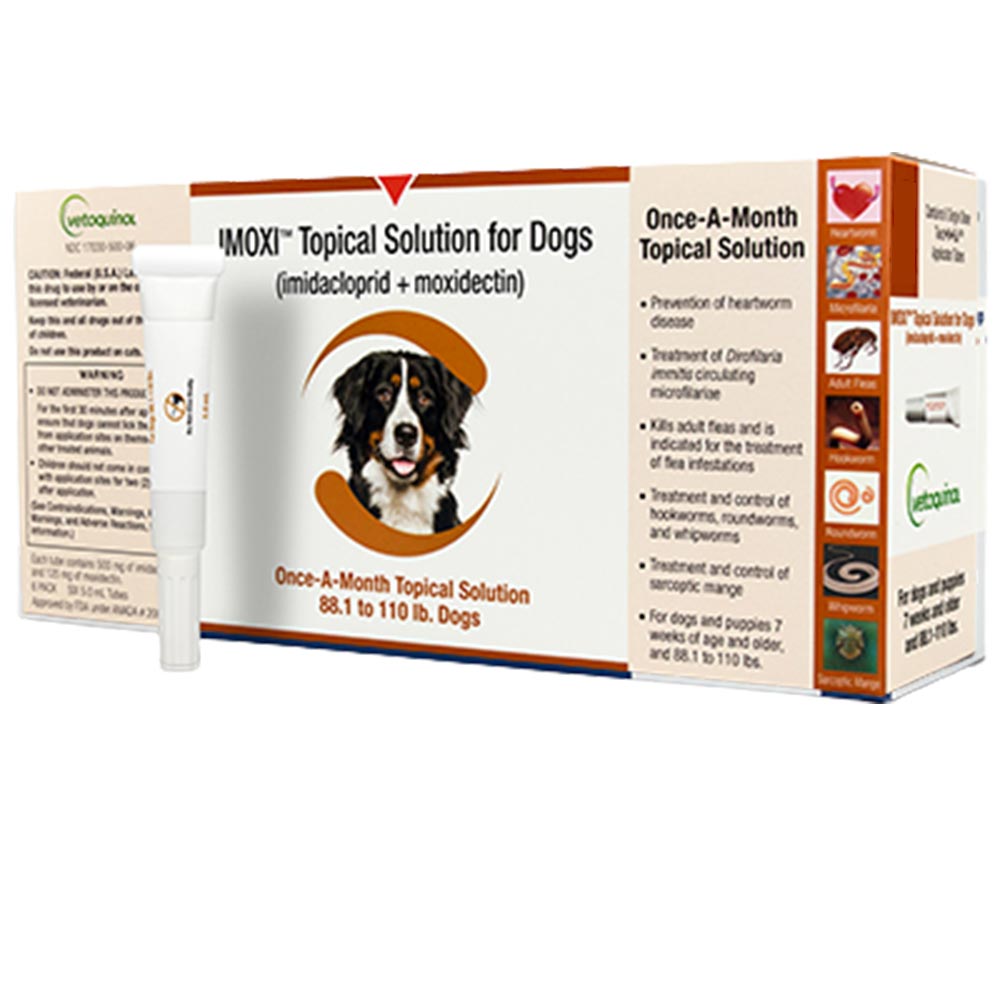 Imoxi Topical Solution (imidacloprid + moxidectin) for Dogs - 88.1-110 ...