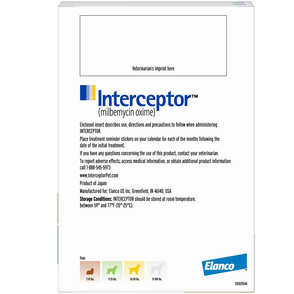 Interceptor for Dogs 2-10 lbs. | Prevention for Heartworm + Other Worms ...