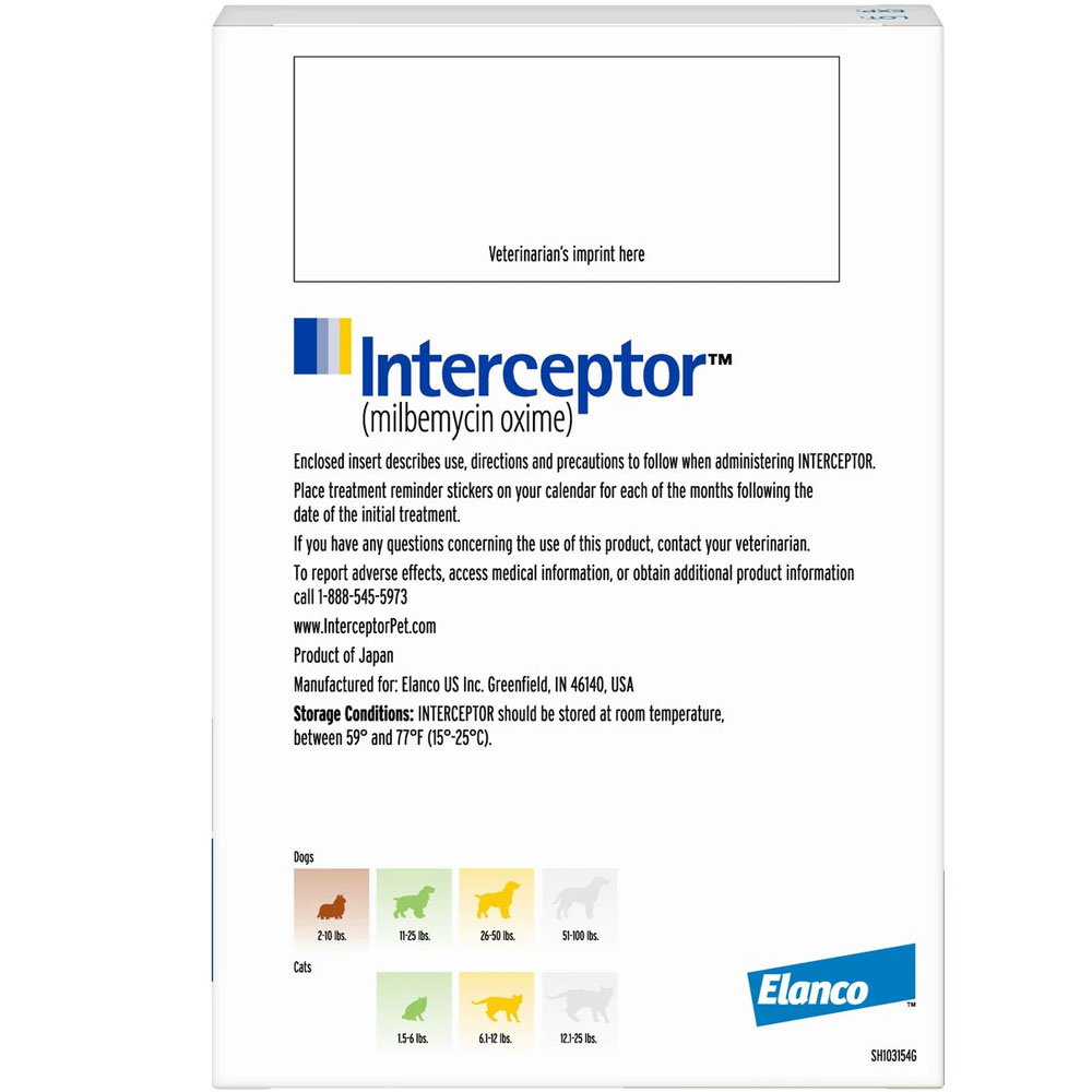 Interceptor for Dogs 51-100 lbs. | Cats 12.1-25 lbs. | Prevention for ...