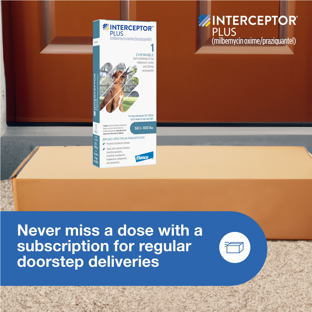Interceptor Plus for Dogs 50.1-100 lbs Blue (1 Chew) | EntirelyPets ...