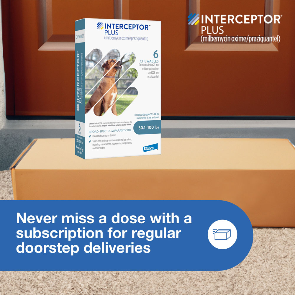 Interceptor Plus for Dogs 50.1-100 lbs Blue (6 Chews) | EntirelyPets ...