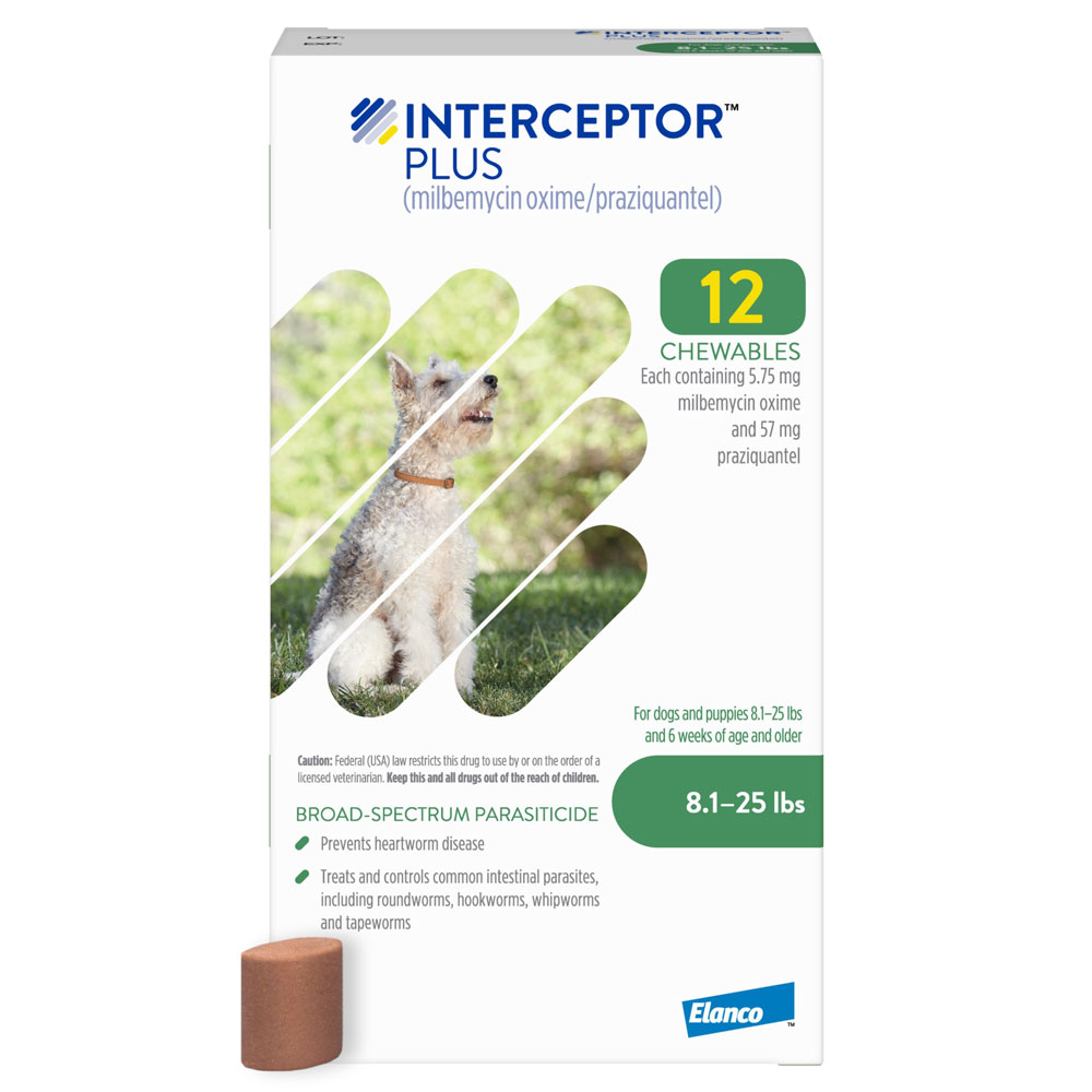 Interceptor Plus Green, 12 Chews | On Sale | EntirelyPets Rx