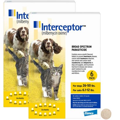 Interceptor for Dogs 26-50 lbs. | Cats 6.1-12 lbs. | Prevention for ...