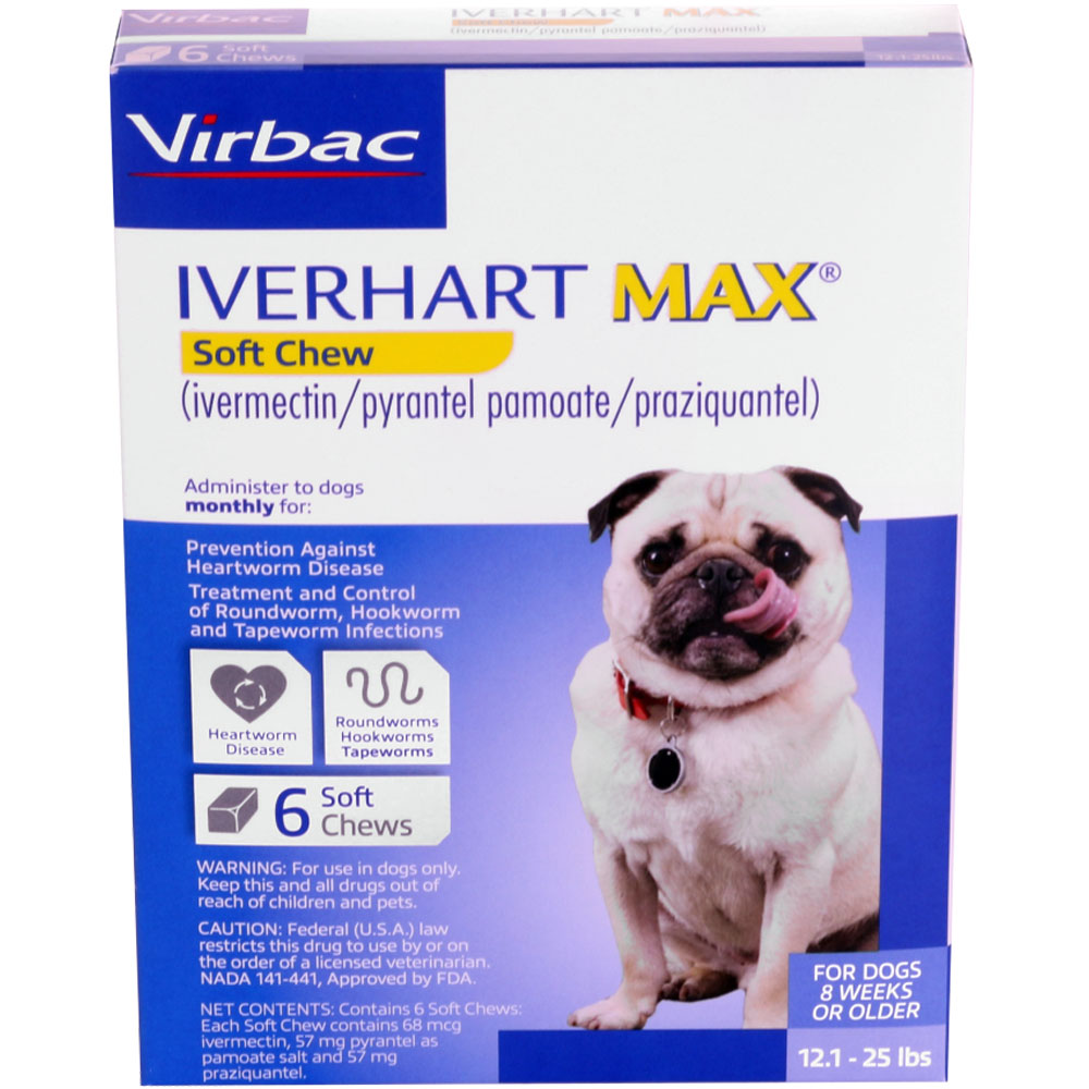 Iverhart Max for Dogs, 12.1-25 lbs | Free Shipping | EntirelyPets Rx
