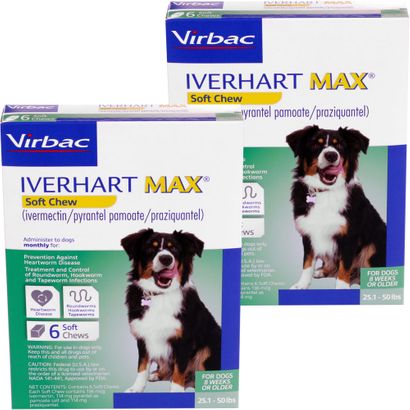 Iverhart Max for Dogs, 25.1-50 lbs (12 Ct.) | Free Shipping ...