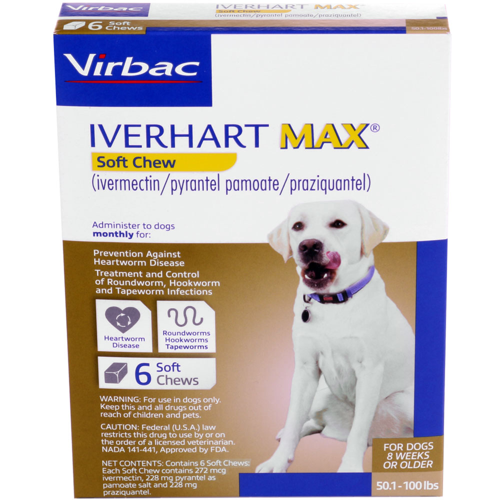 Iverhart Max for Dogs, 50.1-100 lbs | Free Shipping | EntirelyPets Rx
