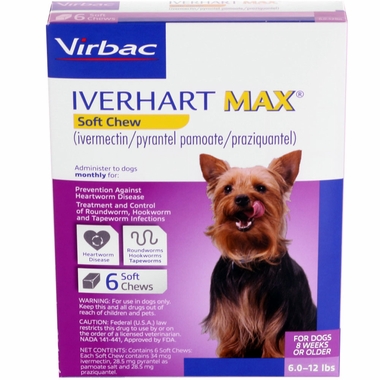 Iverhart Max for Dogs, 6.0-12 lbs | Free Shipping | EntirelyPets Rx