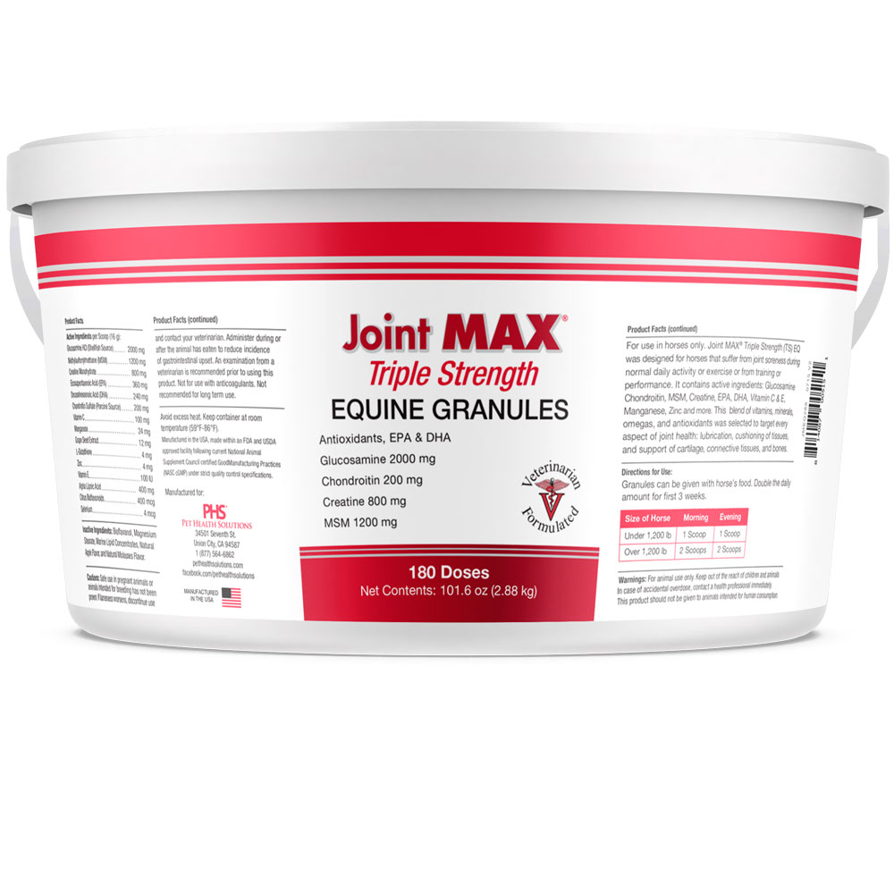 Joint MAX Triple Strength Equine Granules For Horses (180 Doses) | On ...