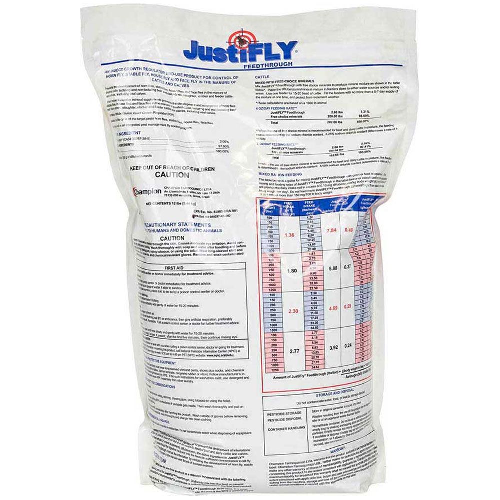 JustiFLY Feedthrough Cattle Fly Control, 360 gm | On Sale | EntirelyPets Rx