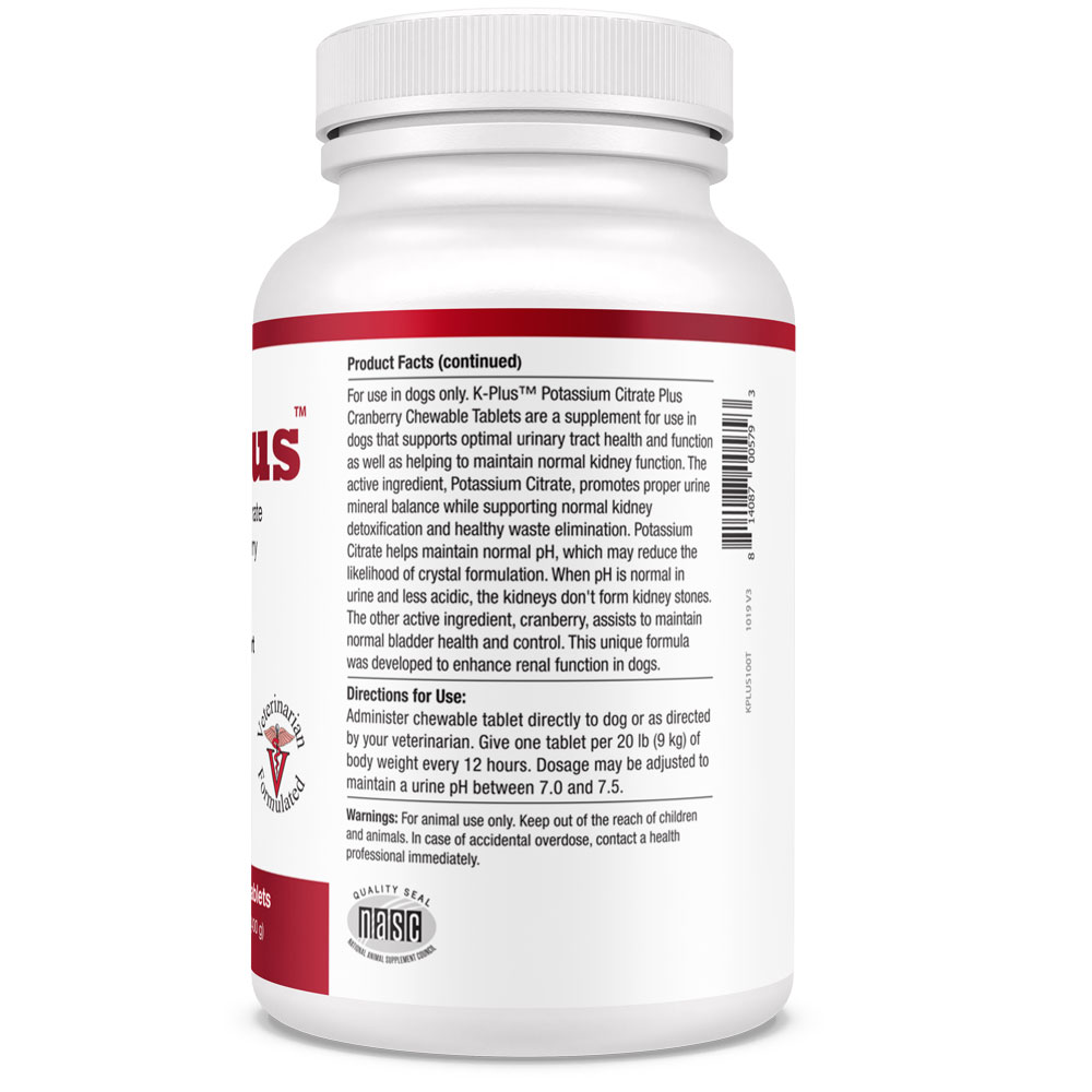 K-Plus Potassium Citrate Plus Cranberry (100 Tablets) | On Sale ...