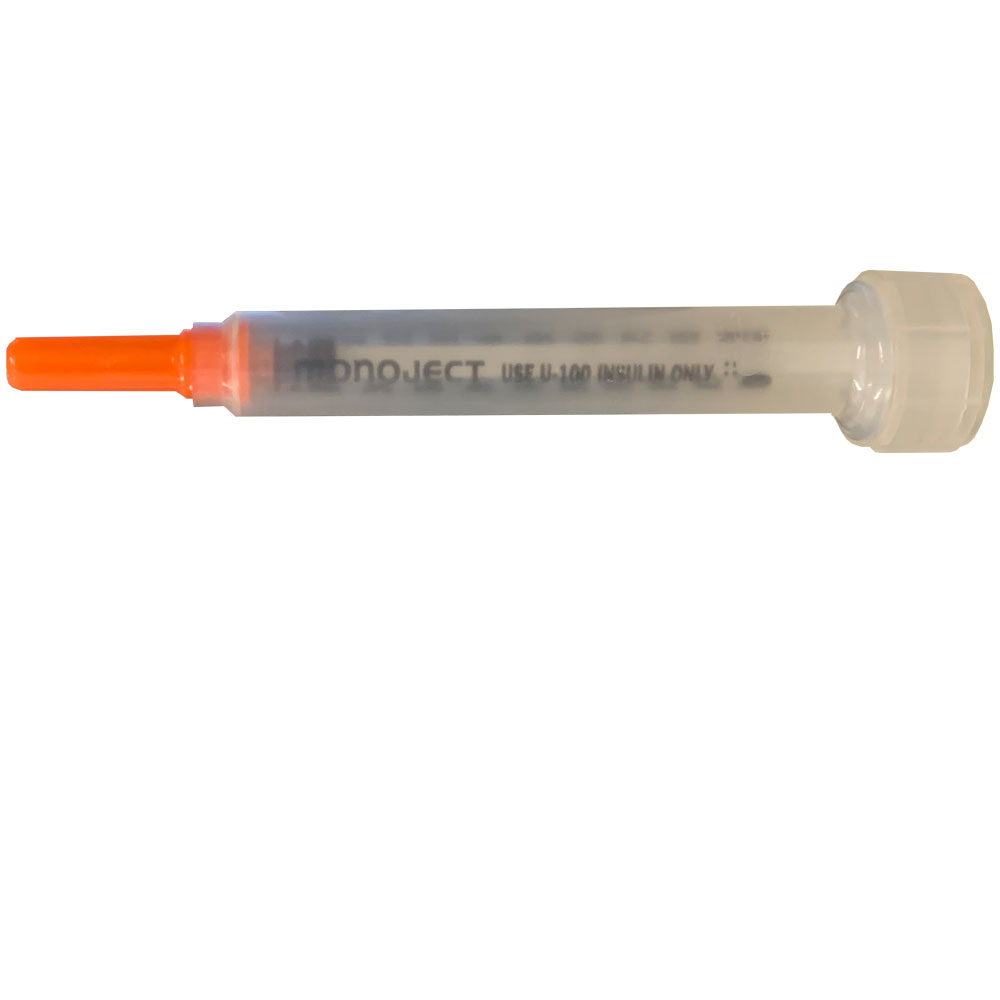 Kendall Monoject Insulin Syringes 1cc [U-100] 28g x 0.5" (100 count ...