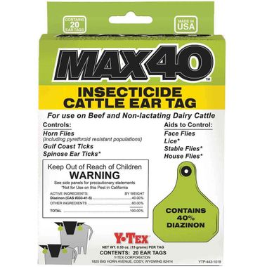 Max40 Insecticide Cattle Ear Tag, 20 count | On Sale | EntirelyPets Rx
