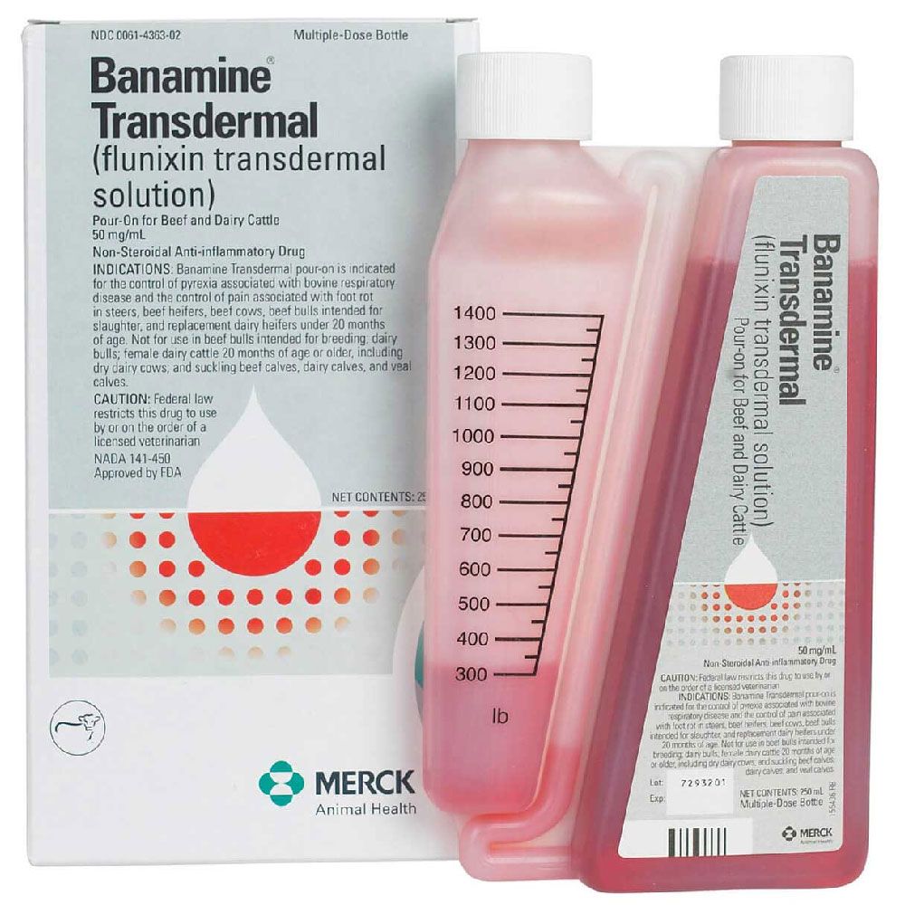 Merck Banamine Transdermal (Flunixin) Pour-On for Beef and Dairy Cattle ...