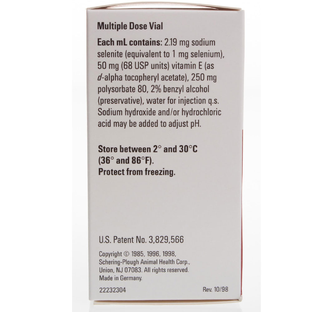 Merck BO-SE Injection (Selenium and Vitamin E) 1mg/mL, 100mL | On Sale ...