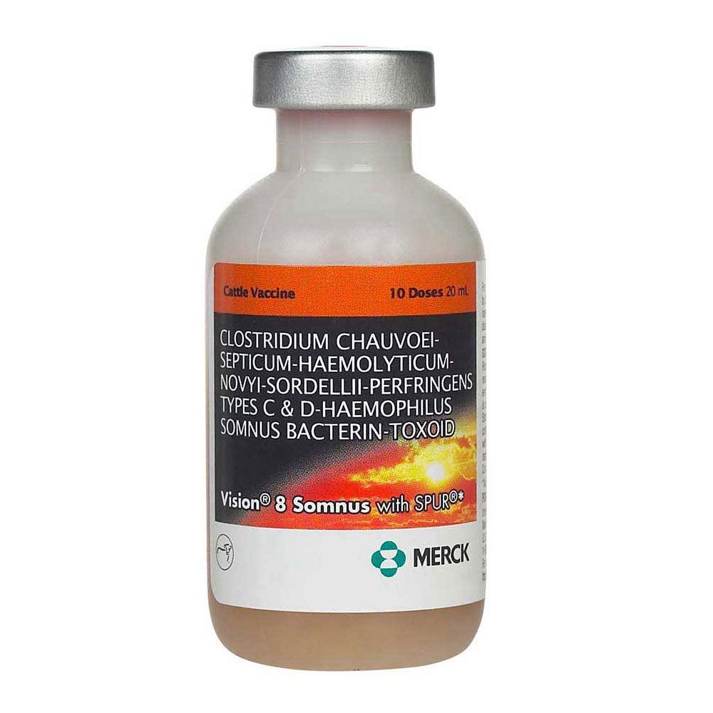 Merck Vision 8 Somnus with Spur Cattle Vaccine, 20mL | On Sale ...