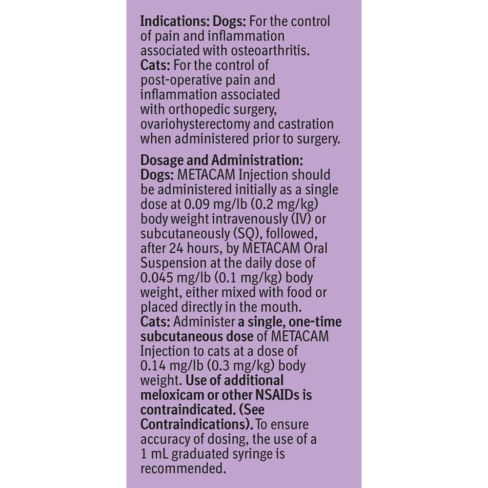 Metacam 5 mg/ml Solution for Injection, 10-ml | On Sale | EntirelyPets Rx