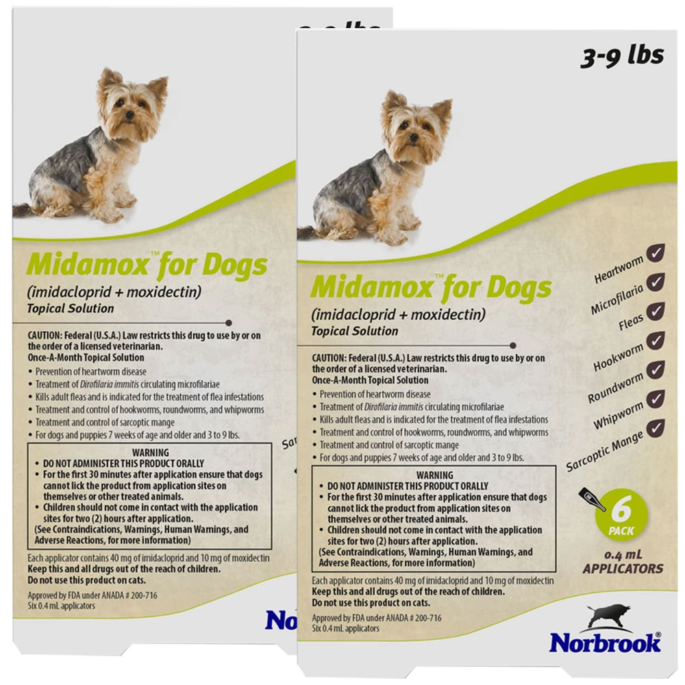 Midamox for Dogs 3 to 9 lbs, Yellow (12 Dose) - [Flea & Parasite ...