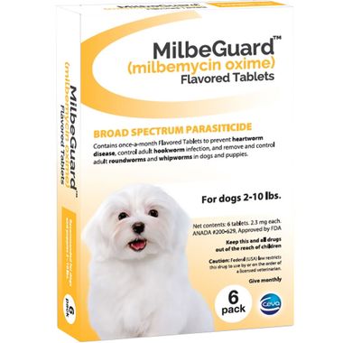MilbeGuard Flavored Tablets for Dogs 2-10 lbs - Yellow (1-Pack) | On ...