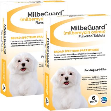 MilbeGuard Flavored Tablets for Dogs 2-10 lbs - Yellow (12-Pack) | On Sale | EntirelyPets Rx