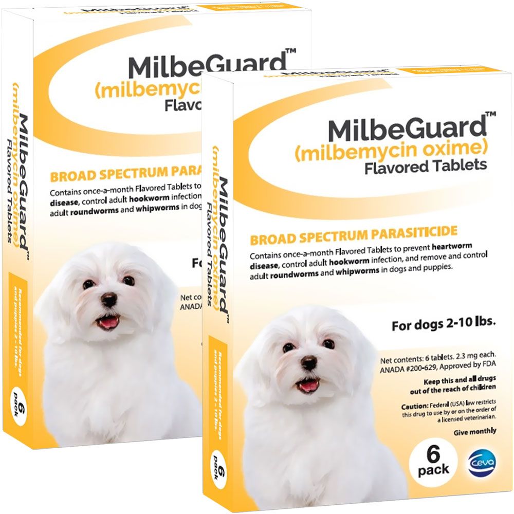 MilbeGuard Flavored Tablets for Dogs 2-10 lbs - Yellow (12-Pack) | On ...