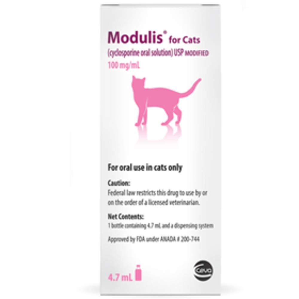 Modulis (Cyclosporine) Oral Solution for Cats - 100mg/mL (4.7mL) | On ...