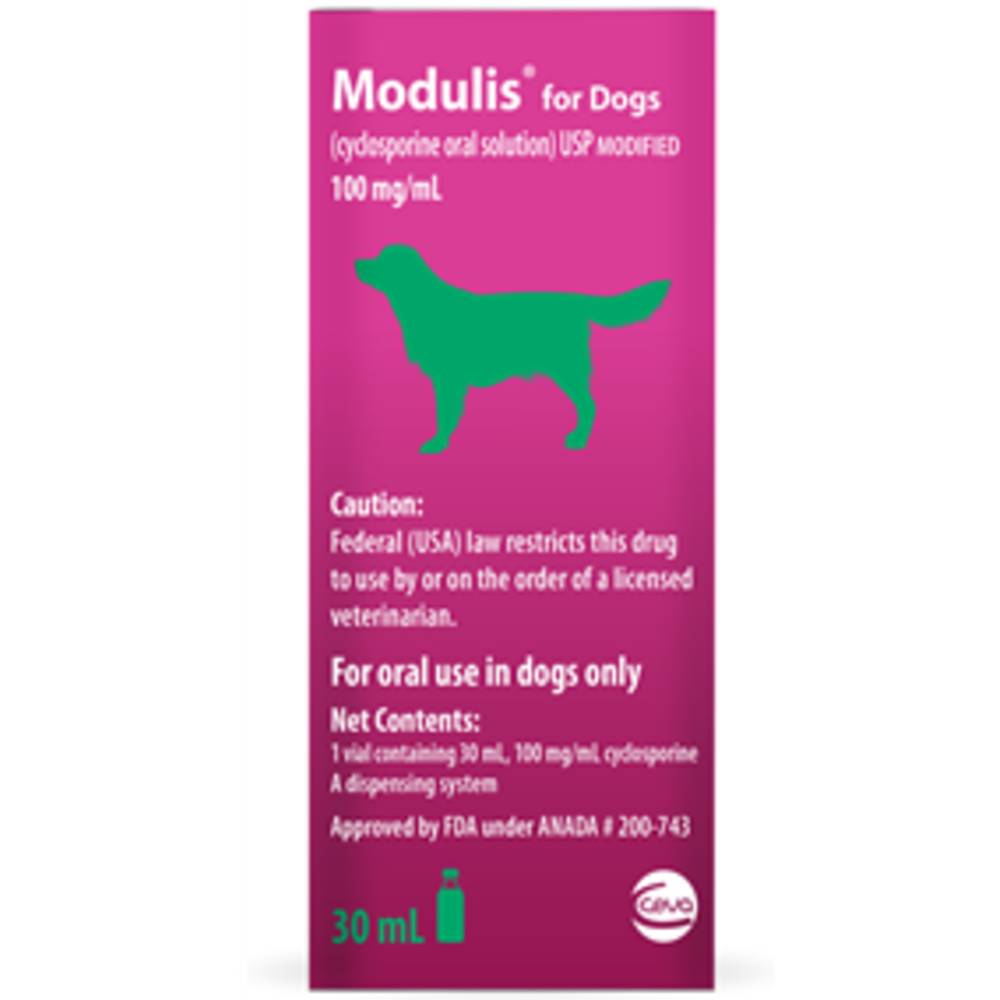 Modulis (Cyclosporine) Oral Solution for Dogs - 100mg/mL (30mL) | On ...