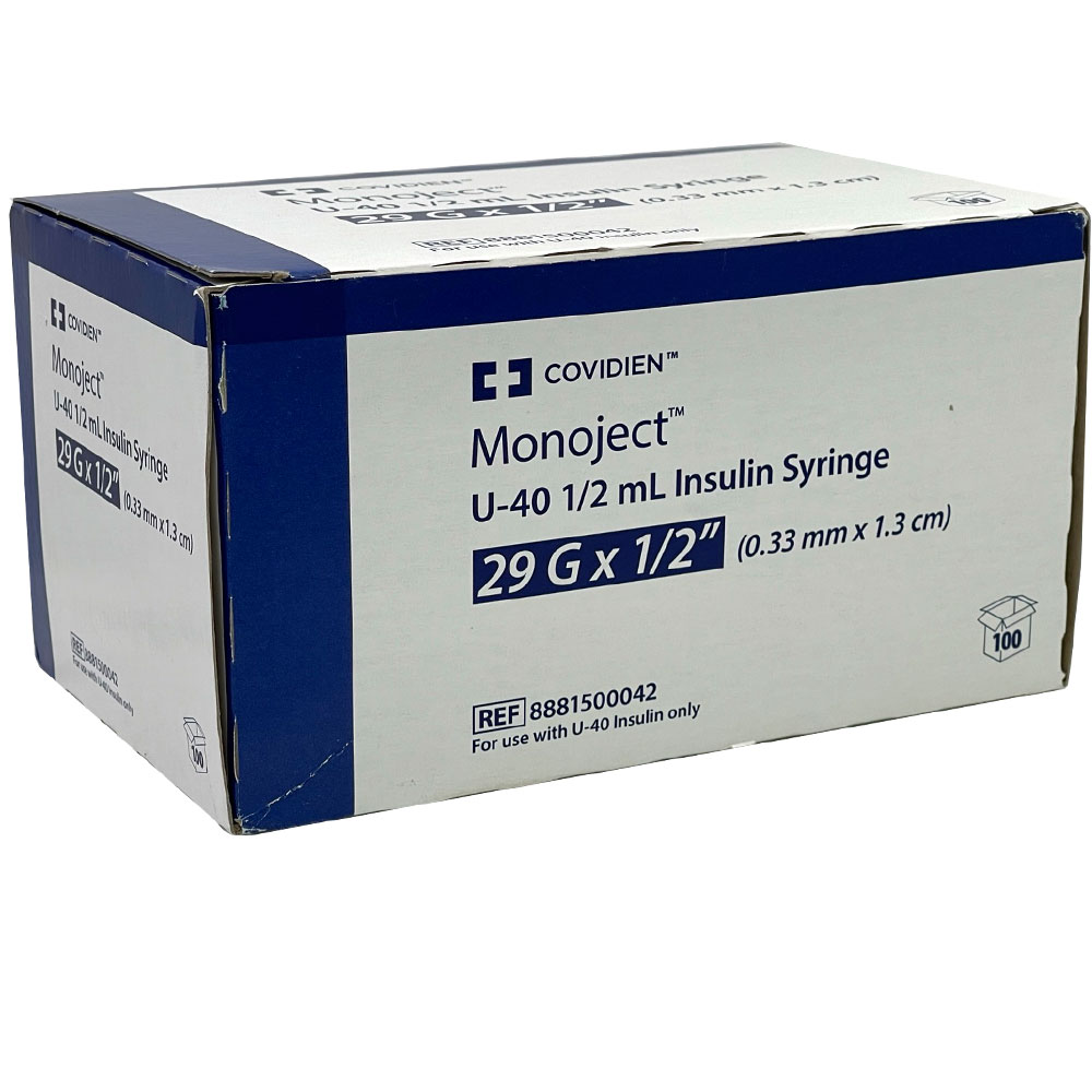 Monject u-40 1/2" mL Insulin Syringe 29 G x 1/2" in (each) | On Sale ...