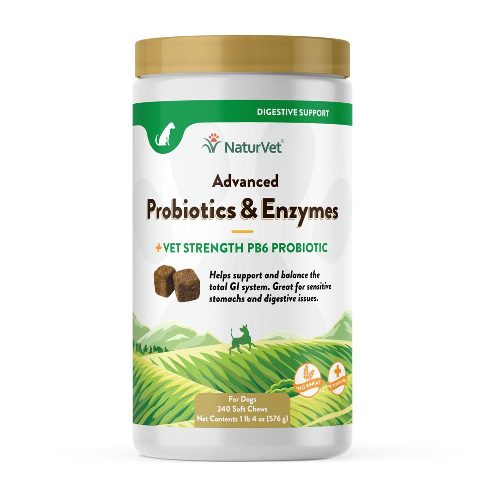 NaturVet Advanced Probiotics & Enzymes Soft Chew Supplements for Dogs ...