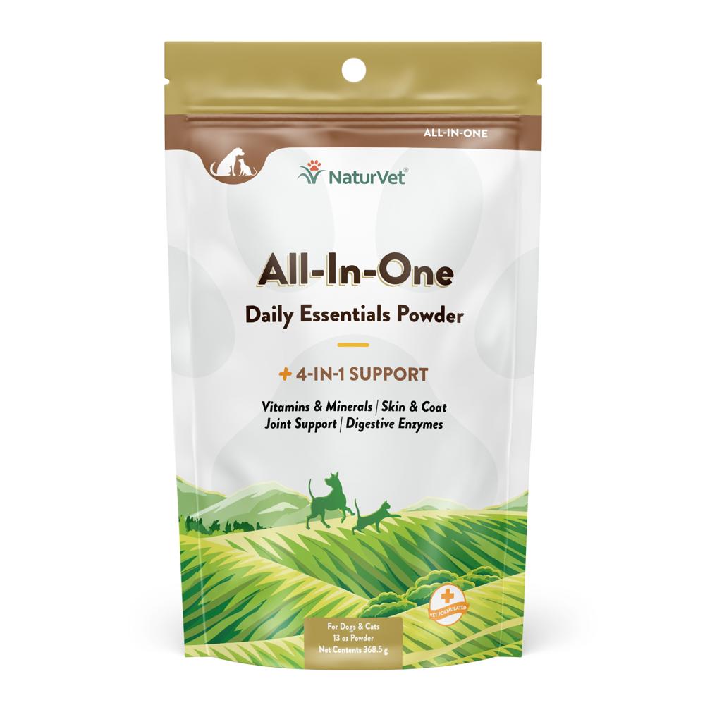 NaturVet All-in-One Daily Essentials Powder Supplements for Dogs & Cats ...