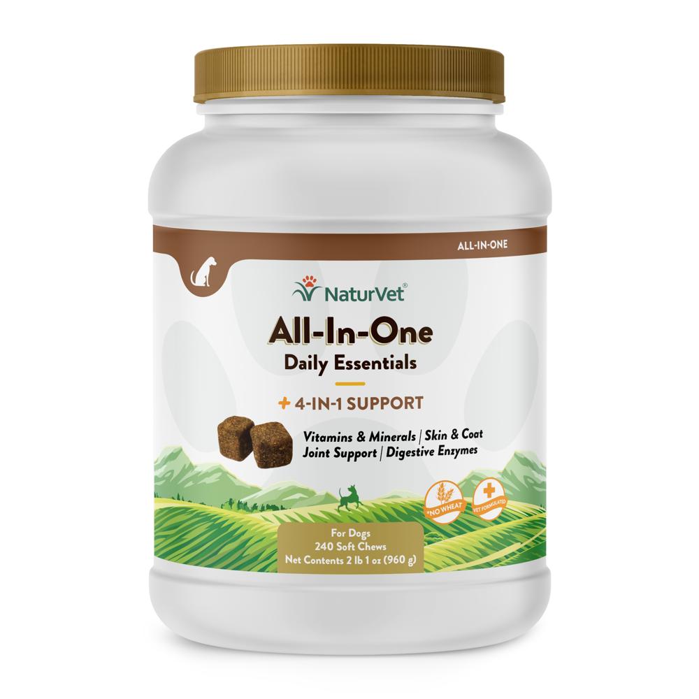 NaturVet All-in-One Daily Essentials Soft Chew Supplements for Dogs ...